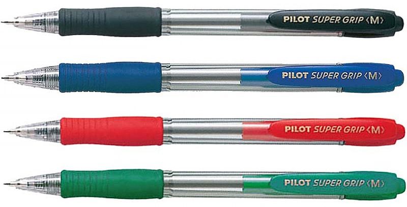 עט פיילוט סופר גריפ כדורי מגומם עם לחצן PILOT Super Grip